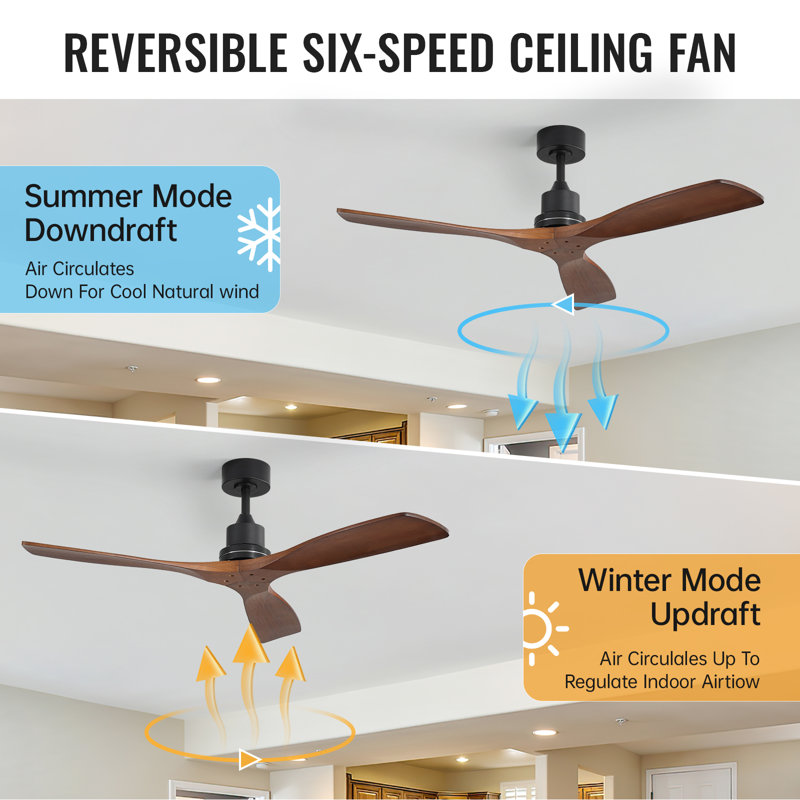 George Oliver Nicola 52" 3 - Blade Standard Ceiling Fan with Remote Control & Reviews - Wayfair ...